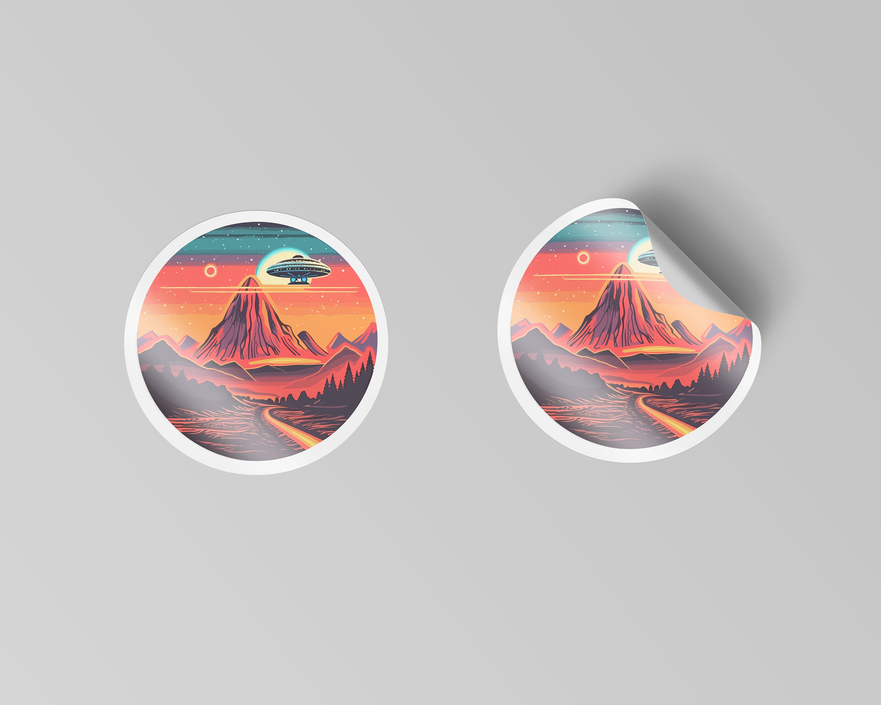 Retro Sci-fi Stickers Set of 4 Vintage-inspired Space-themed Stickers ...