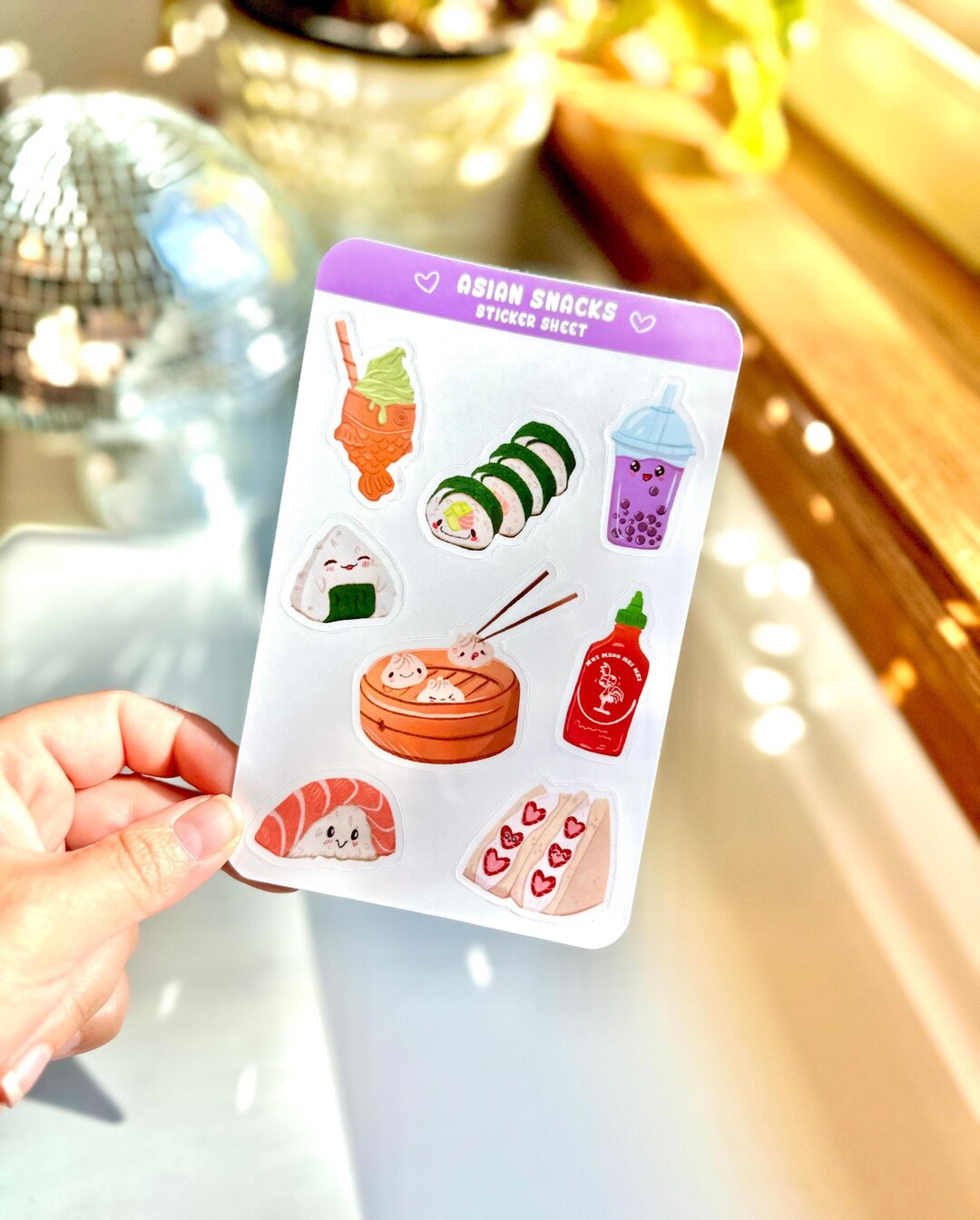 Cute Foodie Sticker Sheet, Asian Snack Stickers, Boba Sticker, Sushi ...