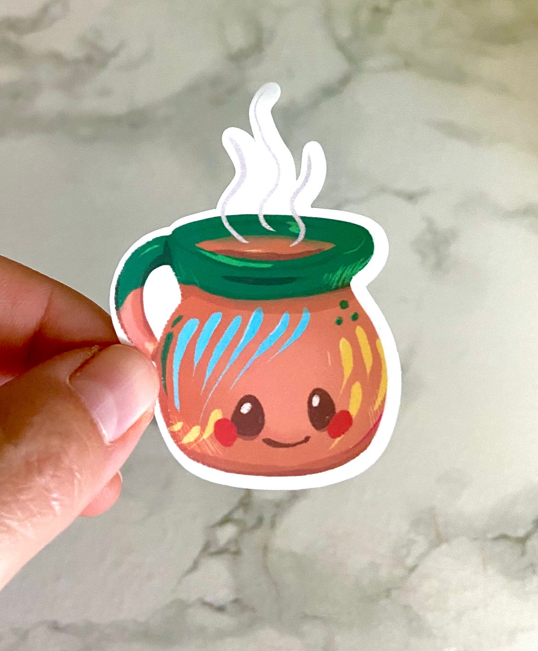 Cute Kawaii Cafecito Mug Mexican Food Sticker Vinyl - Etsy