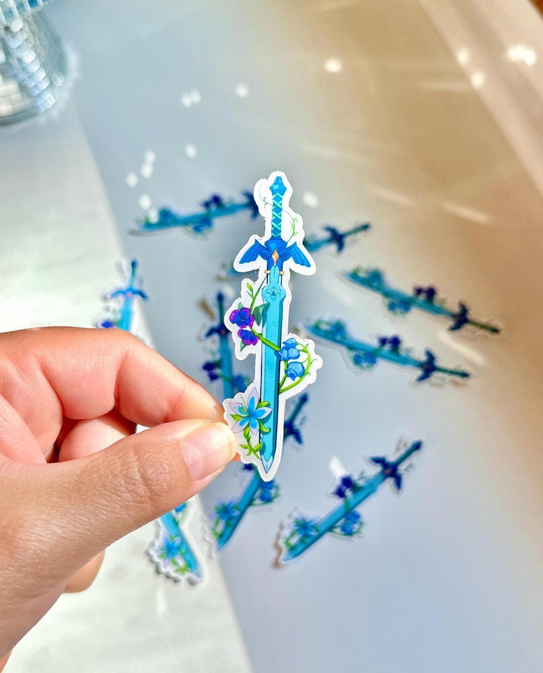 Video Game Sticker Art, Cute Sword Fantasy Weapon, Master Sword Sticker ...