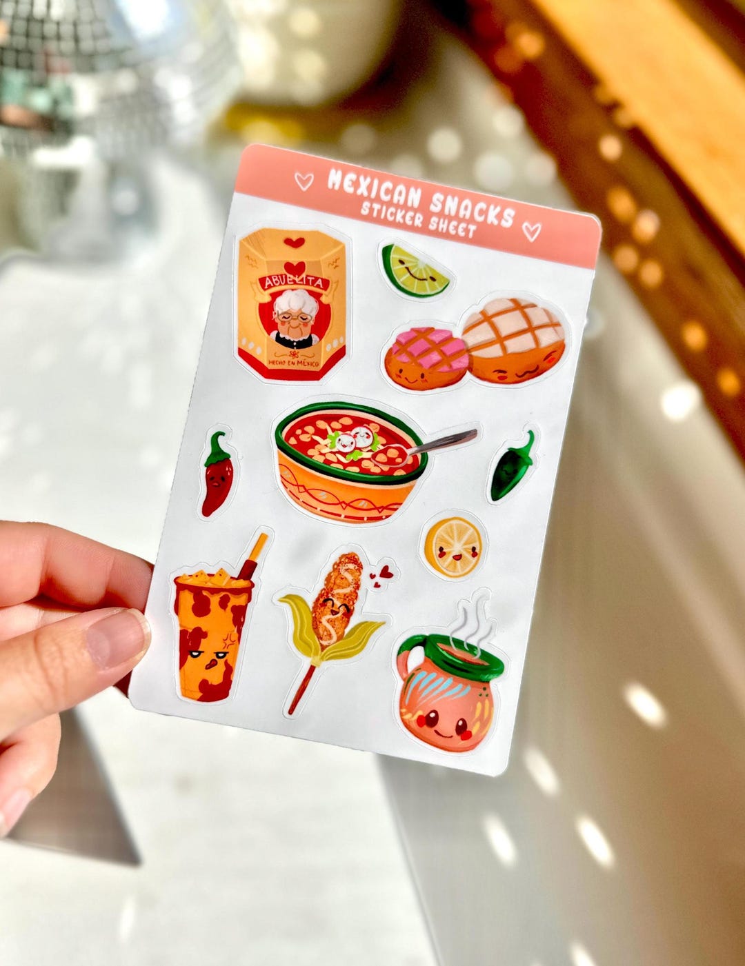 Mexican Foodie Sticker Sheet, Vinyl Water Resistant Decals, Kawaii ...