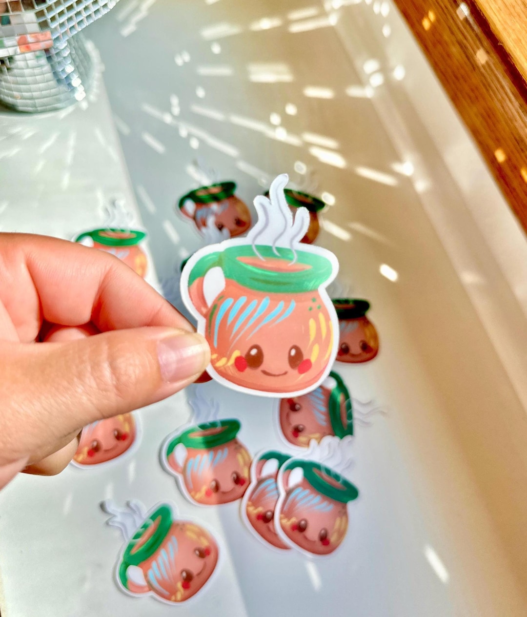 Cute Kawaii Cafecito Mug Mexican Food Sticker, Vinyl Waterproof Decal ...