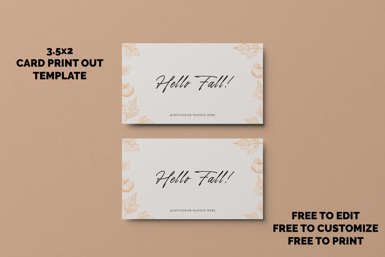 Hello Fall Print-out Template | Customizable Hello Fall Template - Etsy