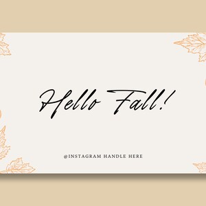 Hello Fall Print-out Template | Customizable Hello Fall Template - Etsy