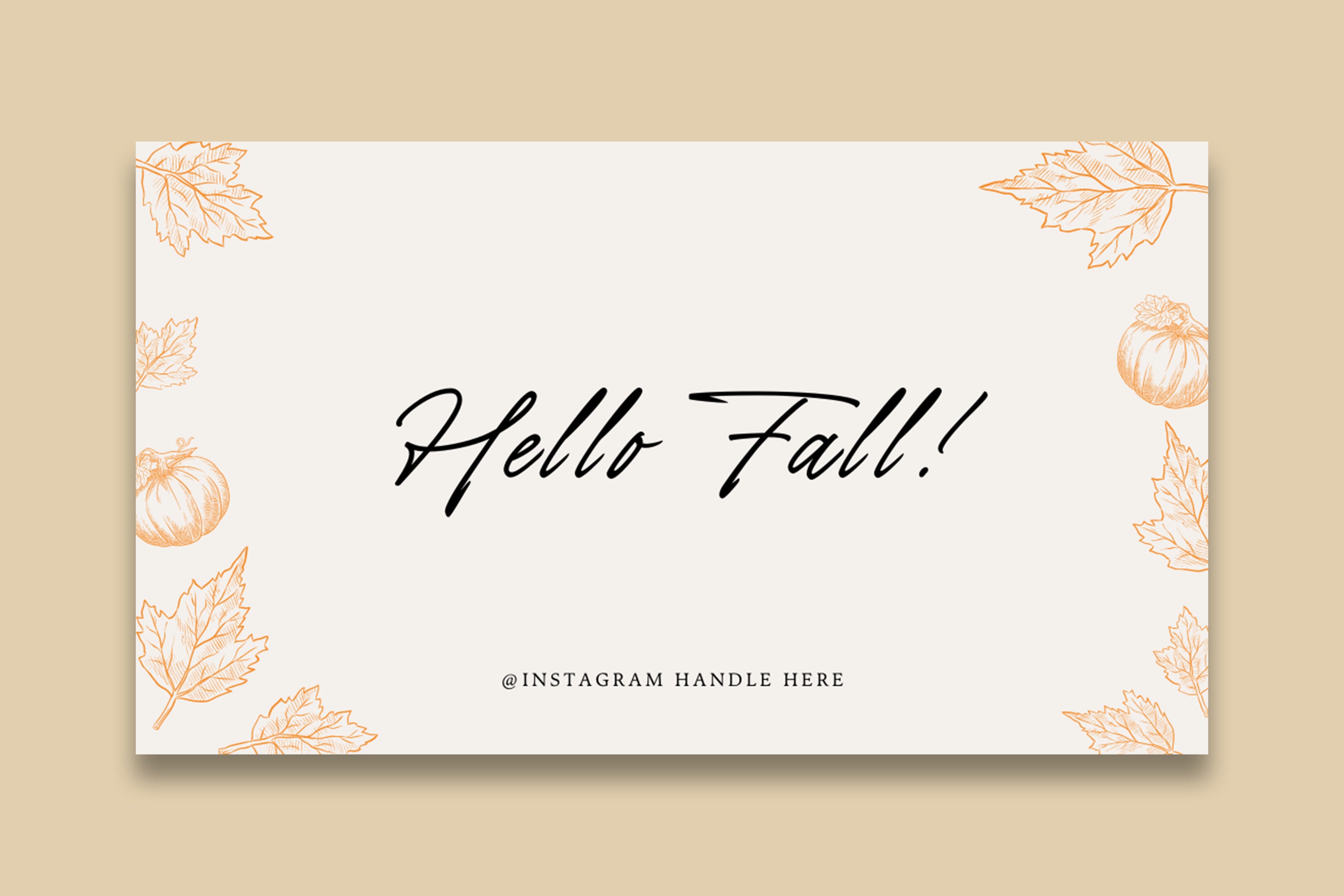 Hello Fall Print-out Template | Customizable Hello Fall Template - Etsy