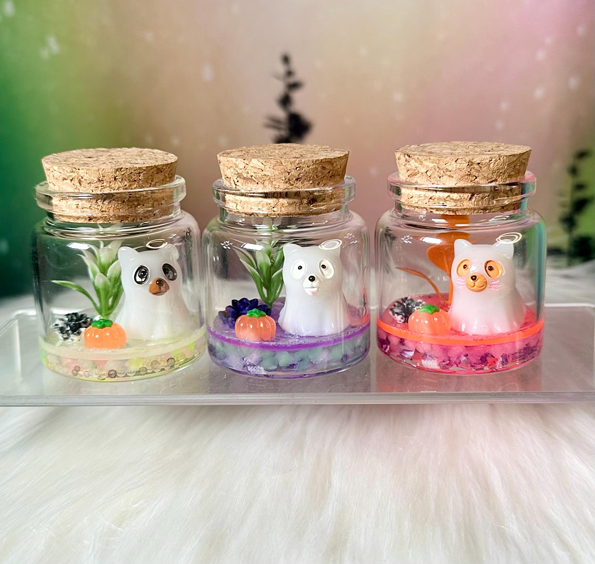 Glowing Ghost Pet Tiny Terrarium / Ghost Puppy / Ghost Cat / Desk Pet ...