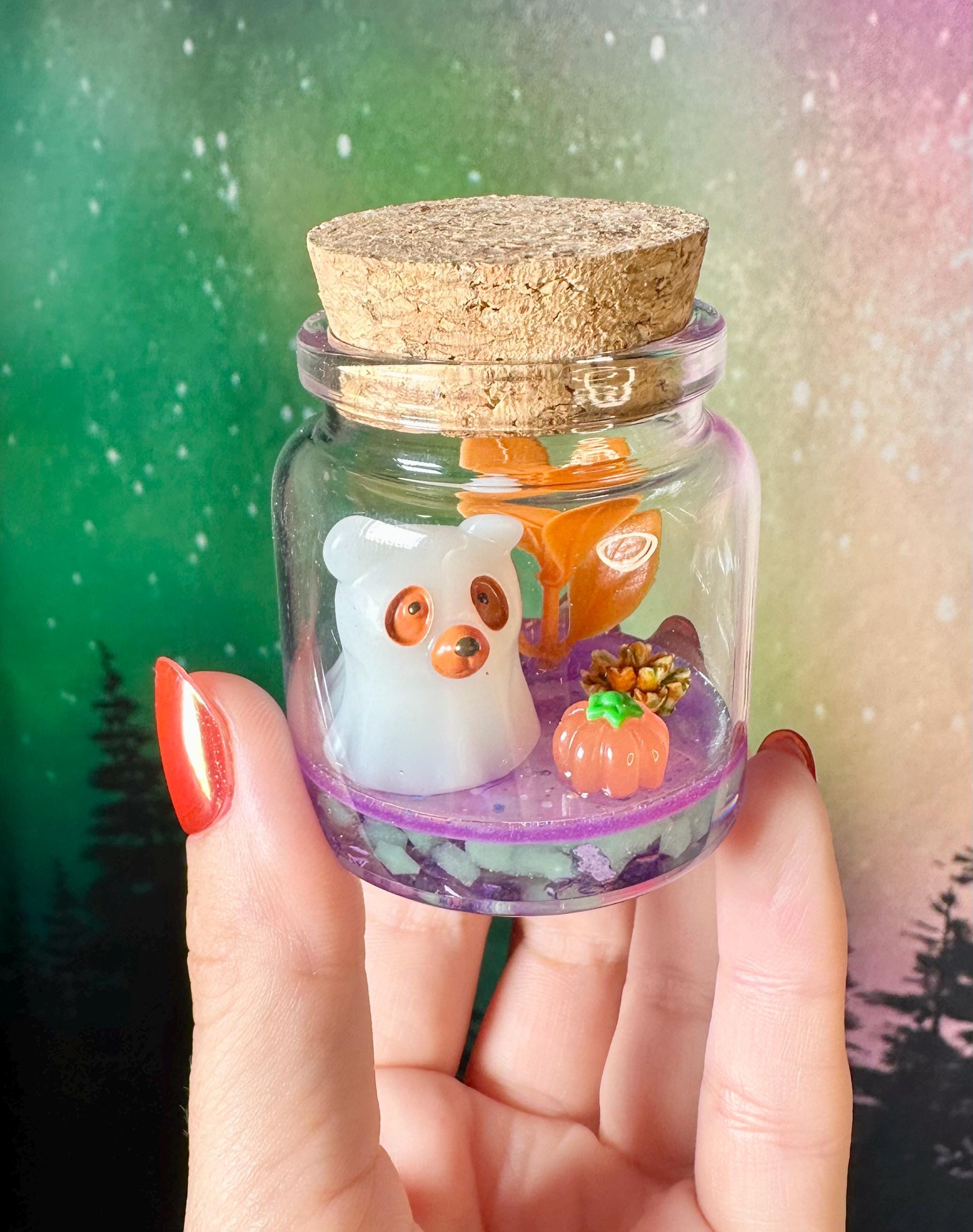 Glowing Ghost Pet Tiny Terrarium / Ghost Puppy / Ghost Cat / Desk Pet ...