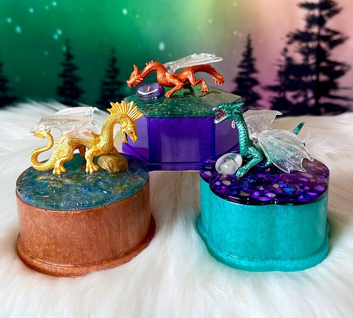 Dragon Treasure Trinket Box / Jewelry Box / Handmade Home Decor ...