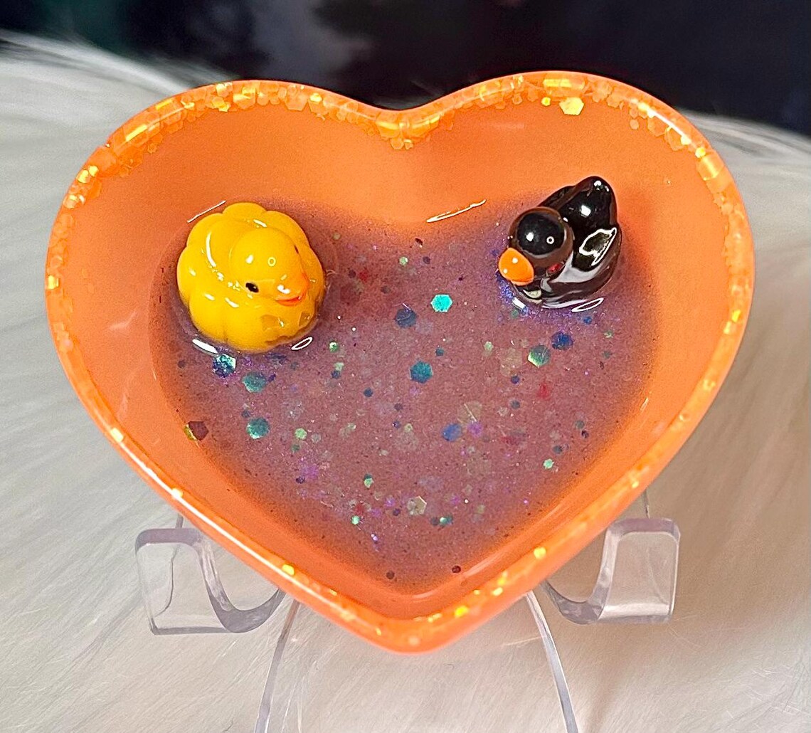 Spooky Glowing Duck Pond Ring Dish / Rubber Duckie Ring Bowl / Handmade ...