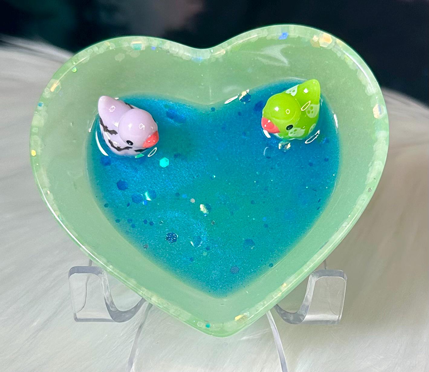 Spooky Glowing Duck Pond Ring Dish / Rubber Duckie Ring Bowl / Handmade ...