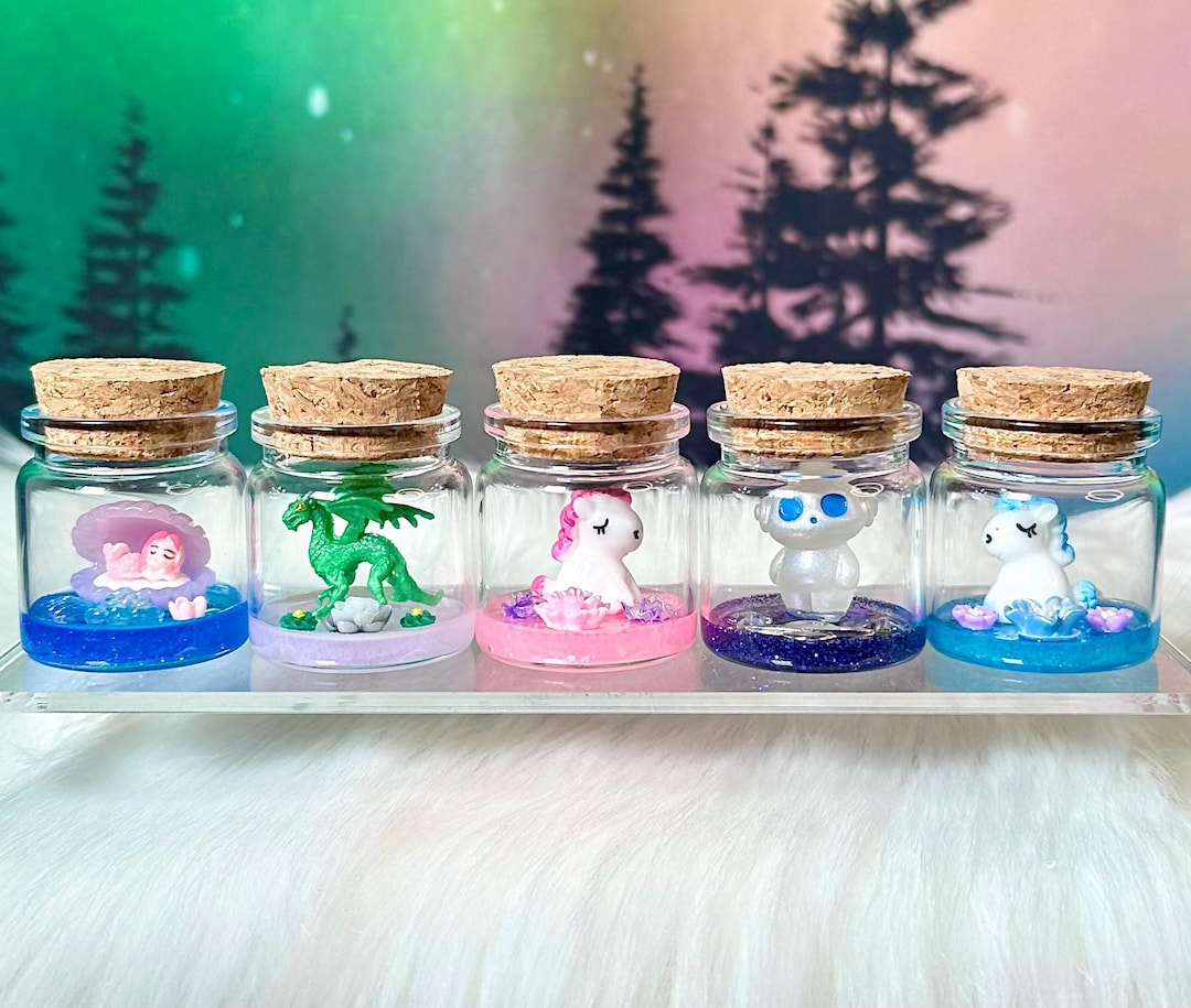 Magical Creatures in a Jar/ the Original Tiny Terrarium Buddies / Desk ...