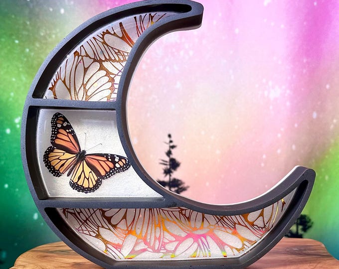 Monarch Butterfly Moon Shelf / Desktop Display Shelf / Miniatures ...