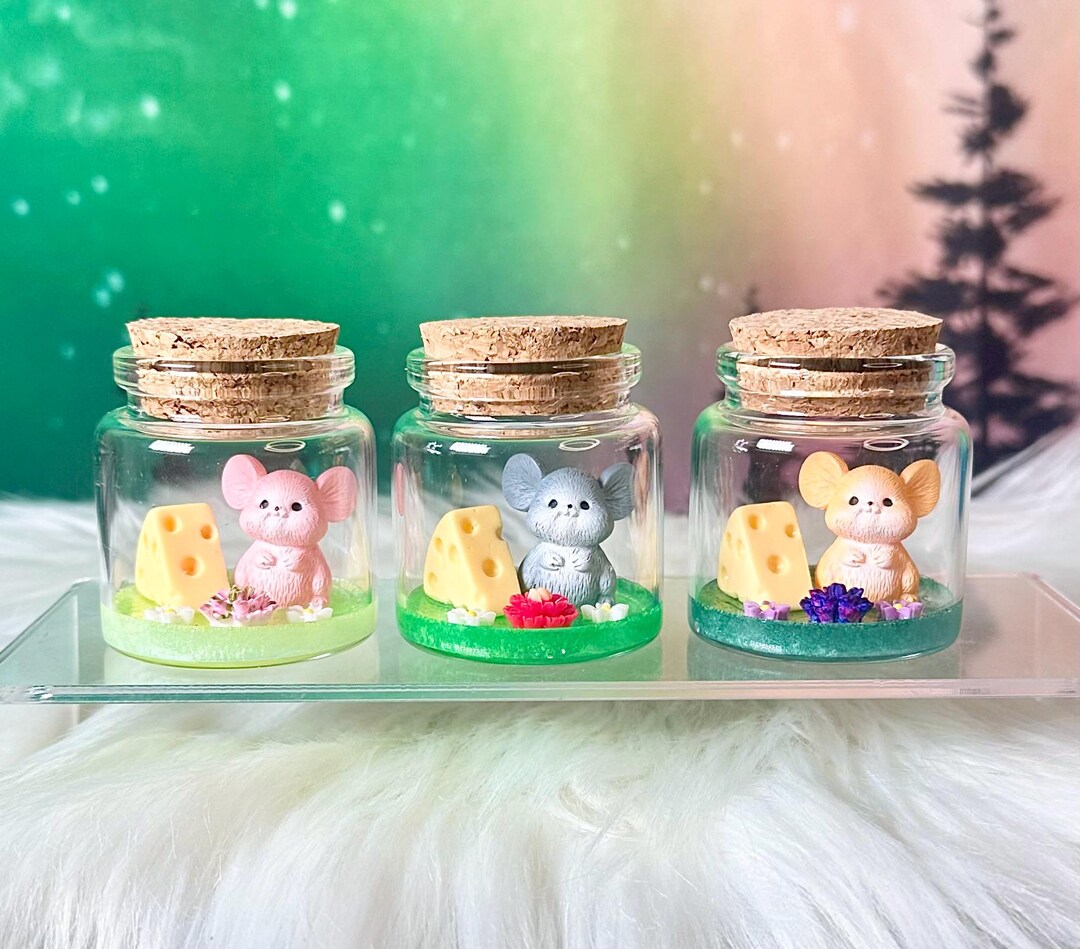 Mouse + Cheese Miniature Jar / the Original Tiny Terrarium Buddies ...