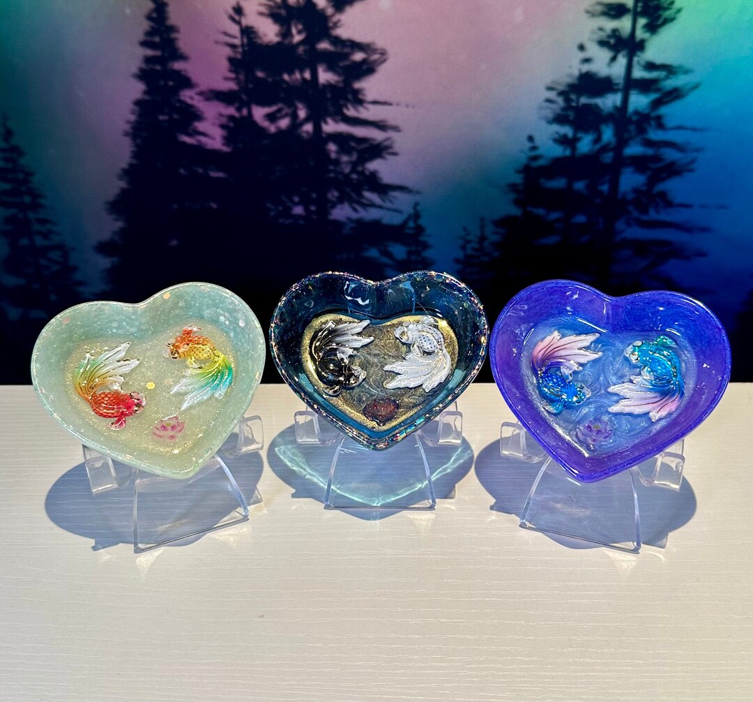 Koi Pond Ring Dish / Resin Jewelry Tray / Ring Bowl / Handmade Home ...
