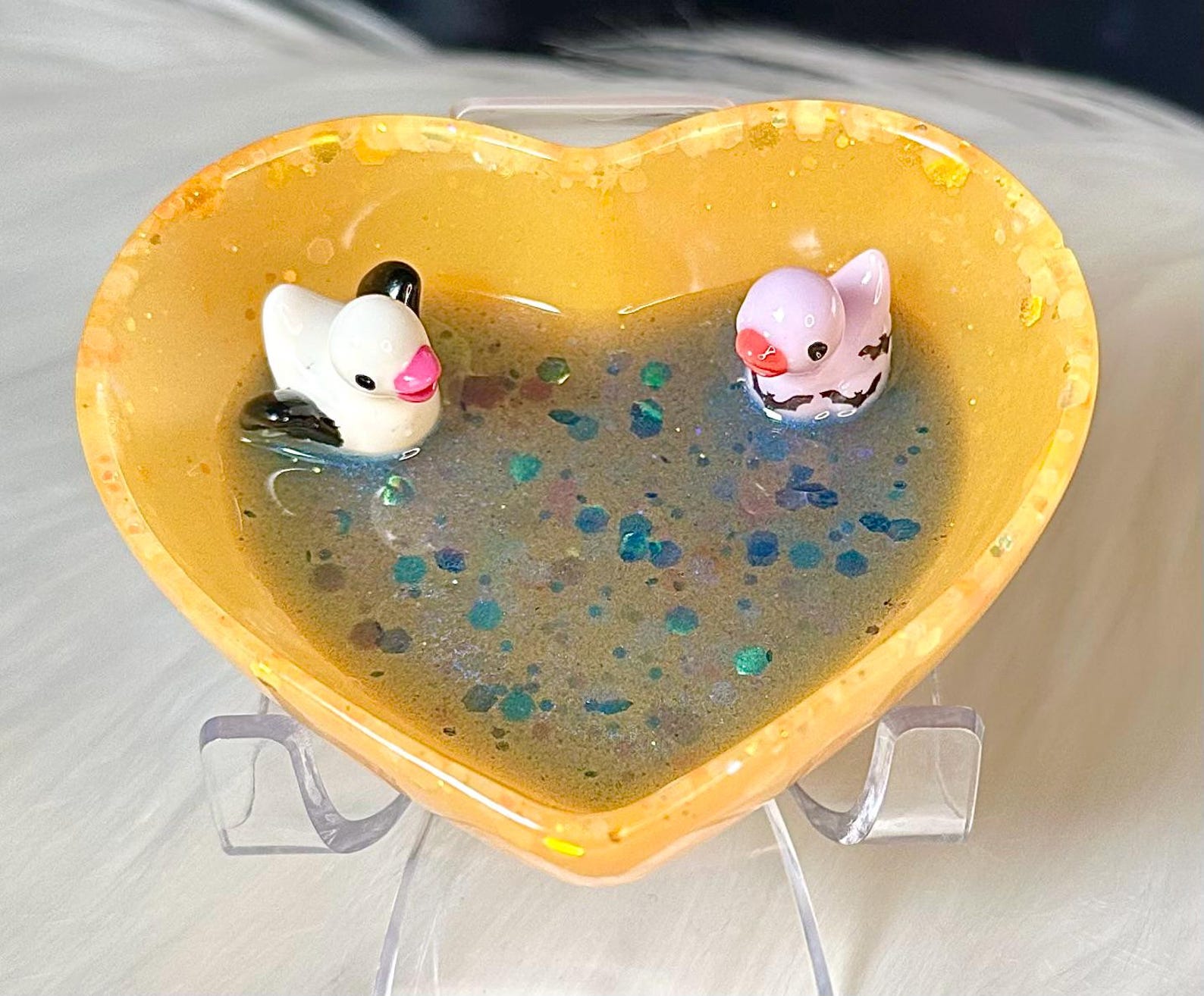 Spooky Glowing Duck Pond Ring Dish / Rubber Duckie Ring Bowl / Handmade ...