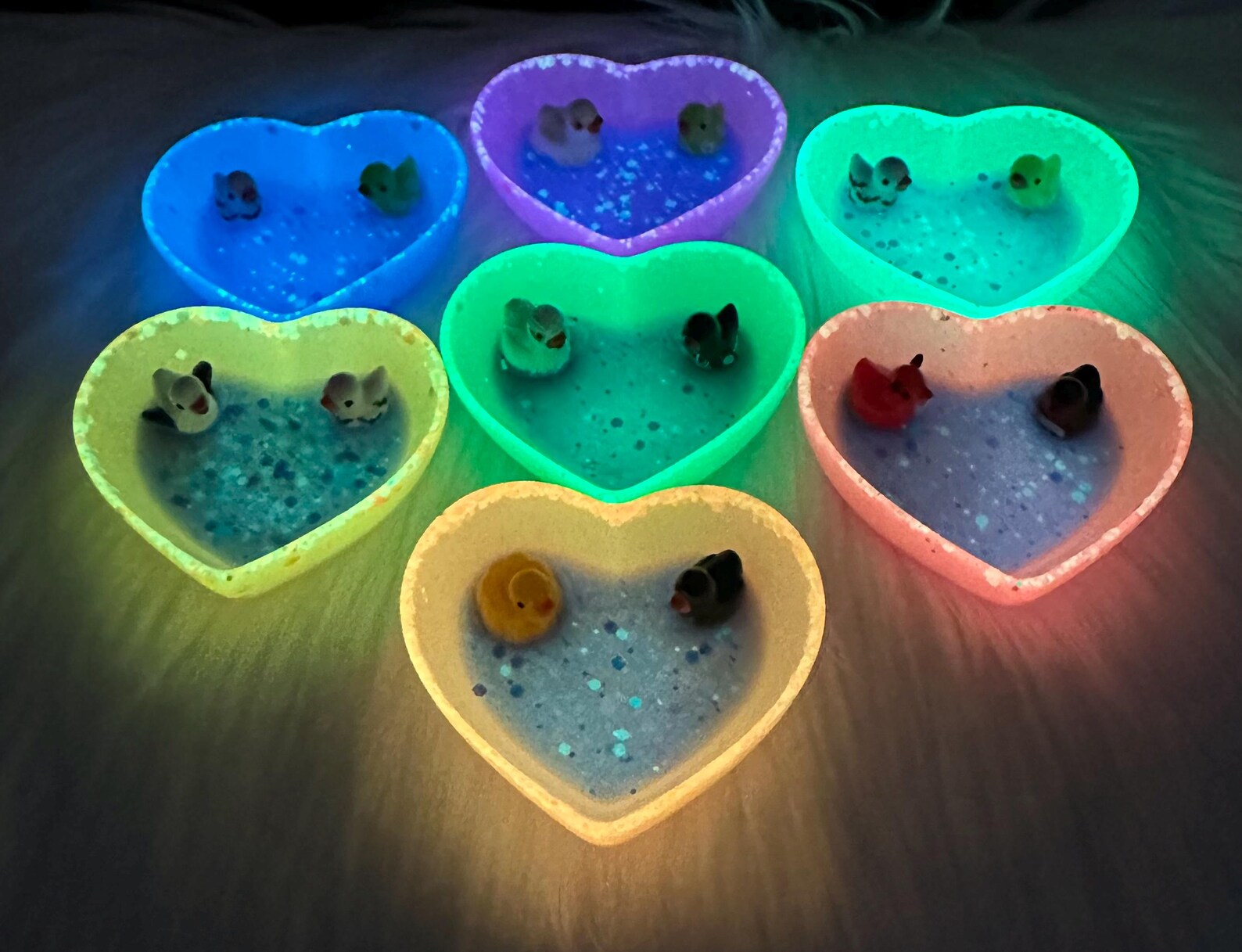 Spooky Glowing Duck Pond Ring Dish / Rubber Duckie Ring Bowl / Handmade ...