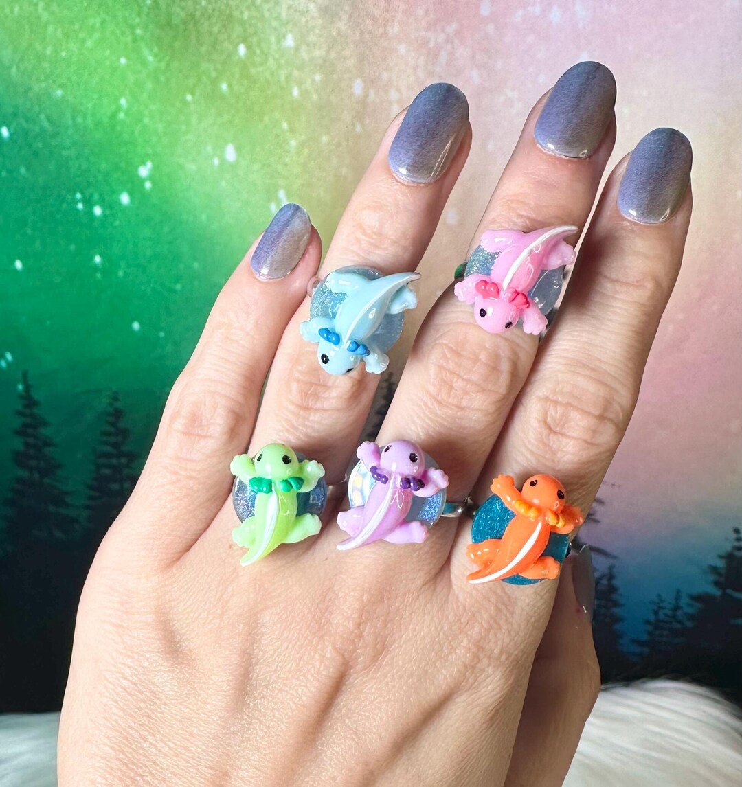 Axolotl Ring / Novelty Jewelry / Cottage Core / Unique Gift / Kitschy ...