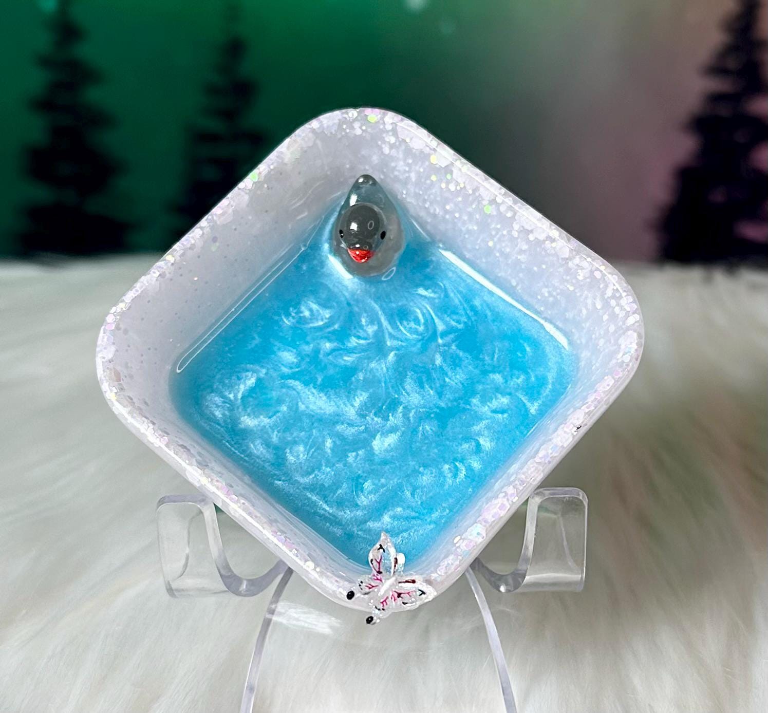 Duck Pond Ring Dish / Rubber Duckie Ring Dish / Ring Bowl / Handmade ...