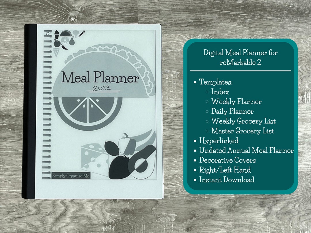 Digital Weekly Meal Planner, Remarkable 2, Annual Meal Planner, Master ...