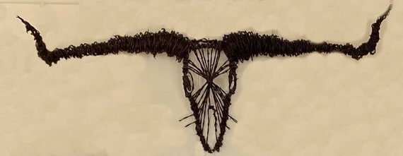 Longhorn Barbed-wire Sculpture - Etsy