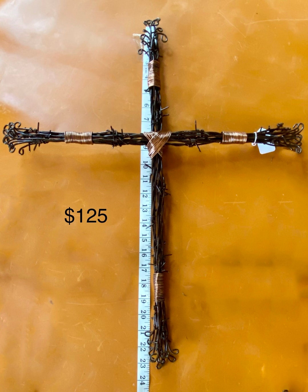 Antique Barbed Wire Cross With Copper Accents Approximately 24 Tall - Etsy