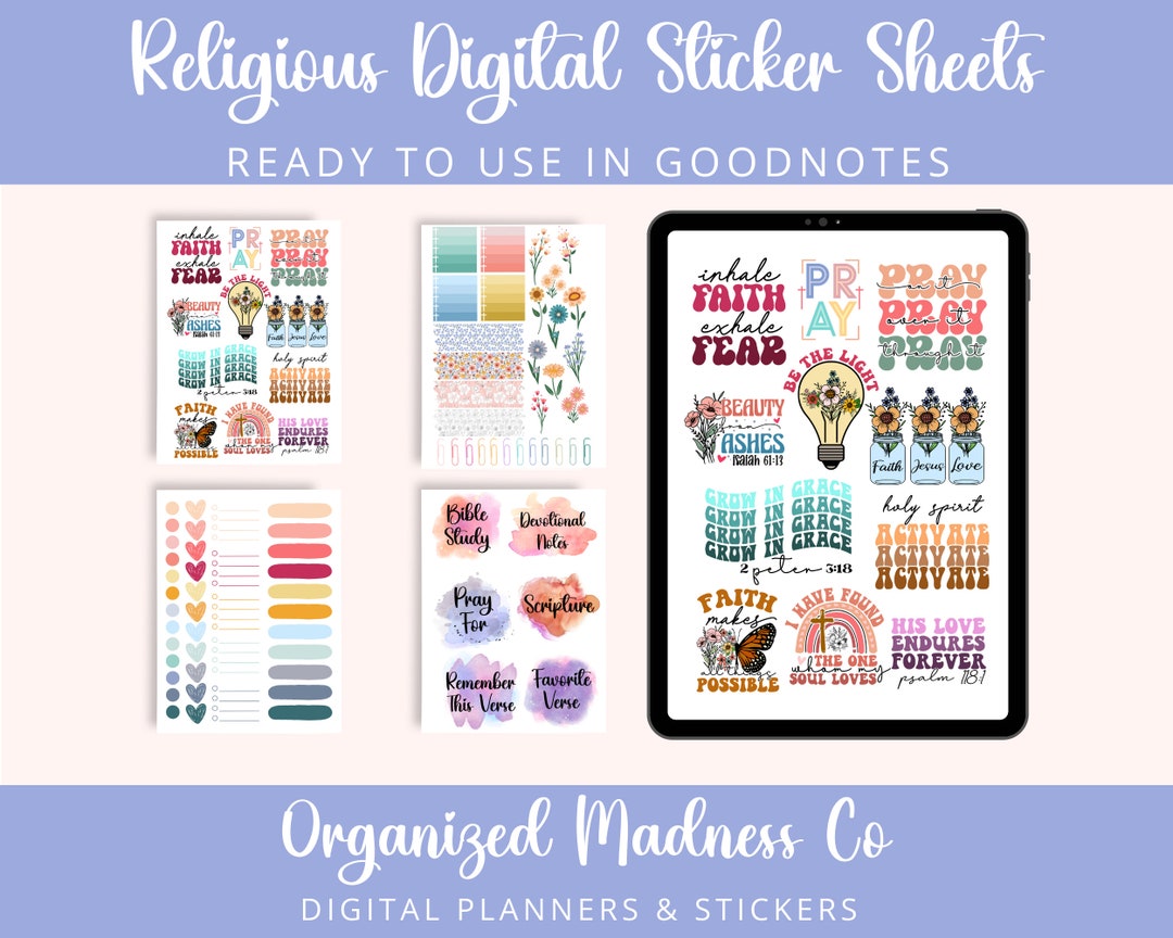 Faith-inspired Digital Sticker Sheets | Pre-cropped Goodnotes Religious ...