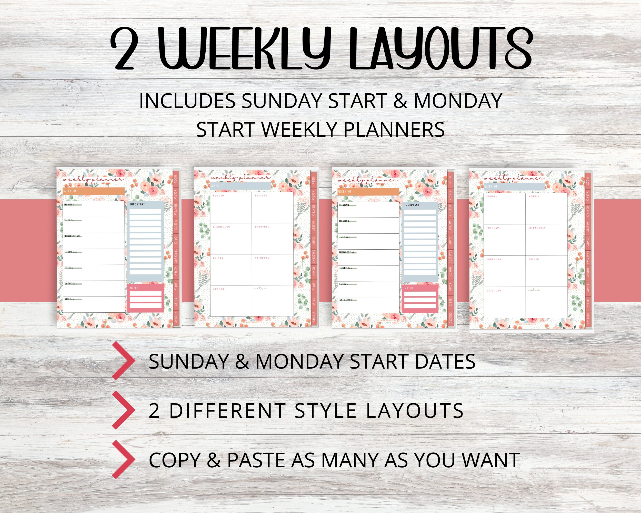 Highland Cow Undated Digital Planner | Watercolor Floral Goodnotes ...