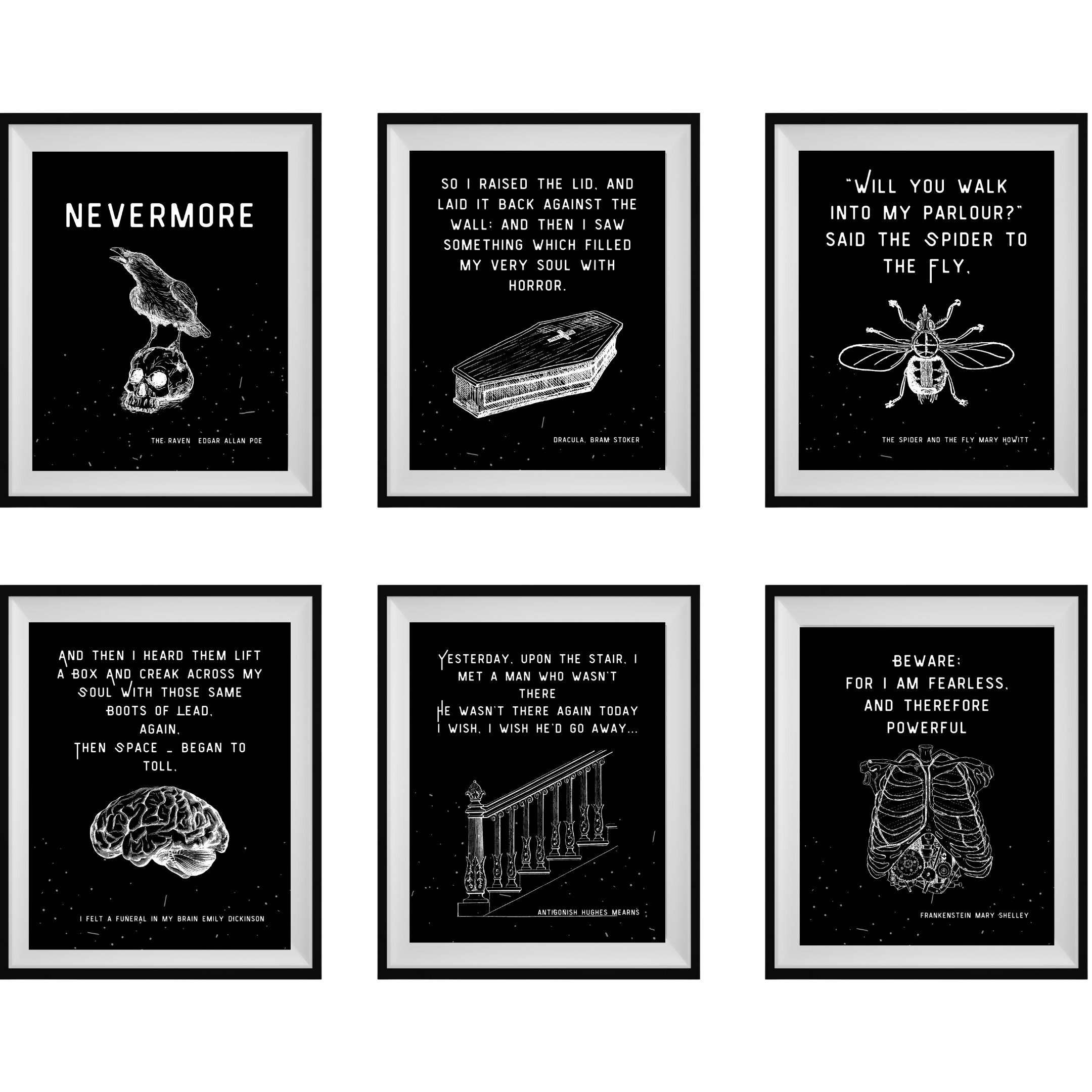 Halloween Prints BUNDLE, Halloween Literature Quotes, Vintage Halloween ...