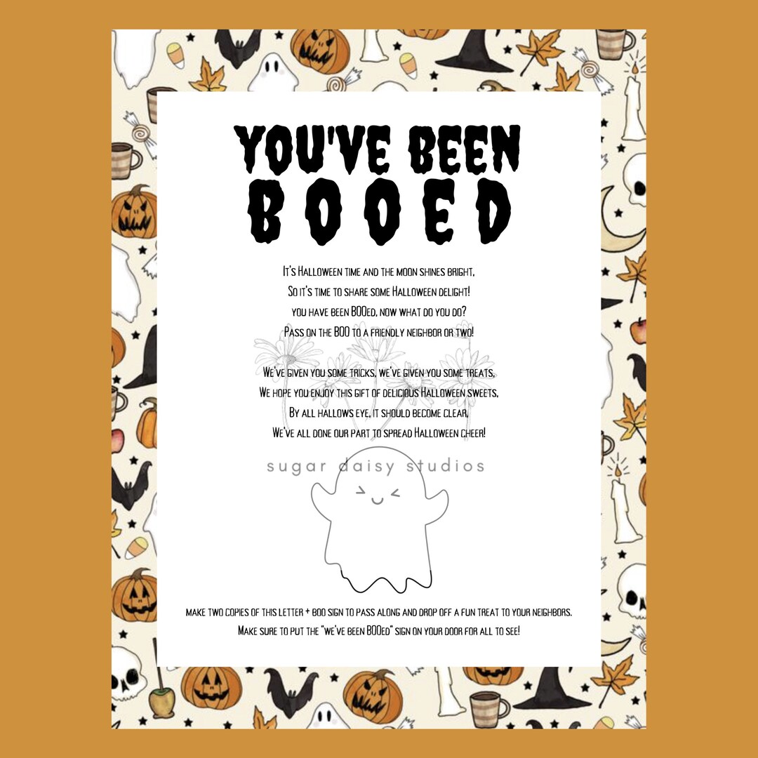 Halloween Printables You've Been Booed Fun Halloween Game Halloween ...