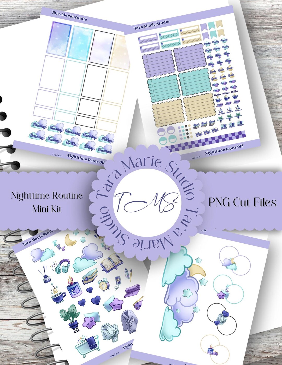 Nighttime Icons Printable Planner Sticker MINI KIT - Etsy