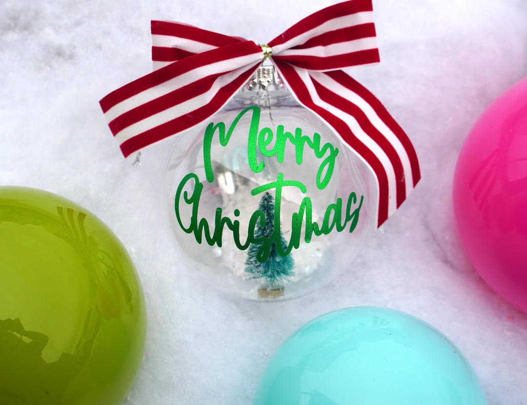 Custom Clear Round Ball Ornament | Mini Christmas Tree | Snow Globe ...