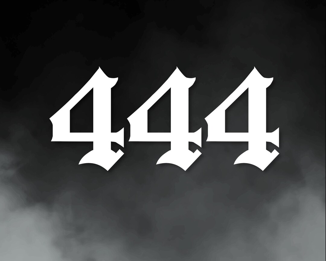 444 Angel Number Vinyl Decal ‧ Old English Gothic Font ‧ Customisable ...