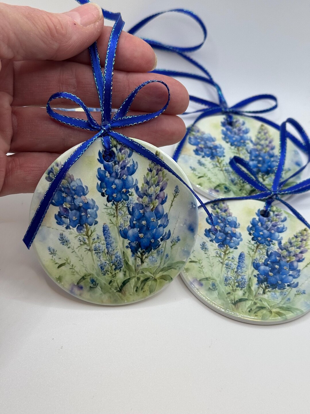 Texas Bluebonnet Christmas Ornament: Ceramic Keepsake Decoration - Etsy