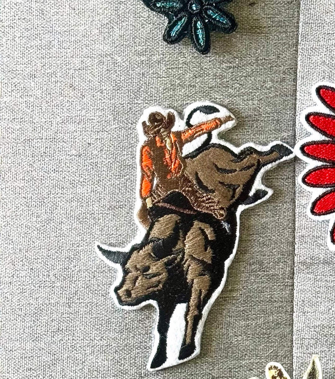 Embroidered Bull Rider Patch: Cowboy Rodeo Iron-on Applique - Etsy