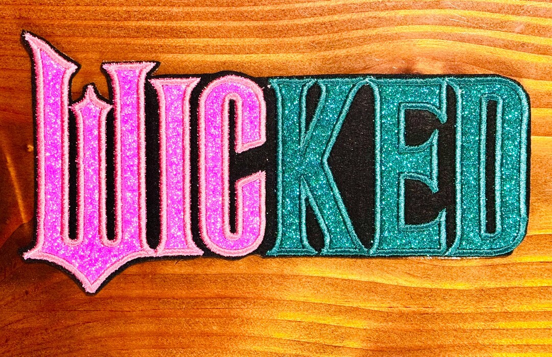 Large Wicked Iron-on Patch: Pink & Green DIY Applique (10"x5.5") - Etsy