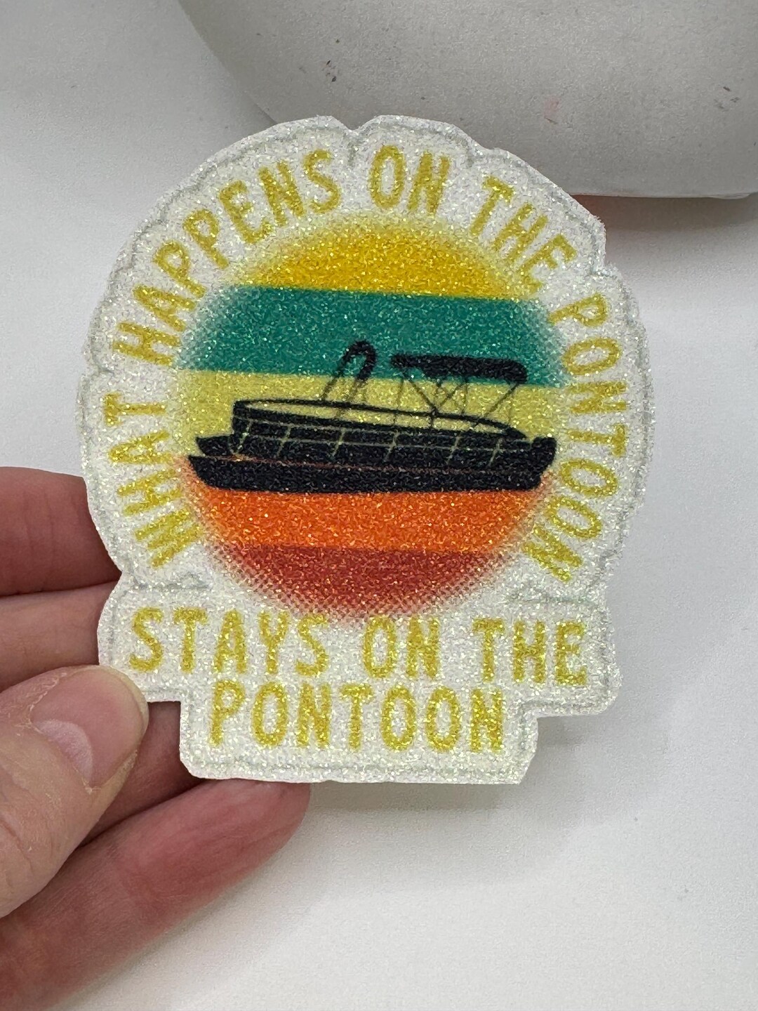 What Happens on the Pontoon Patch: Retro Lake Hat Iron-on Boat Life - Etsy