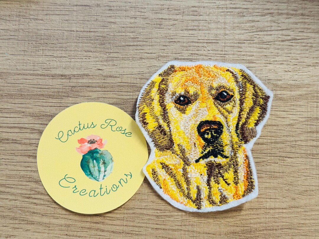 Yellow Lab Patch With Realistic Details, Iron on Patch, Yellow Lab ...