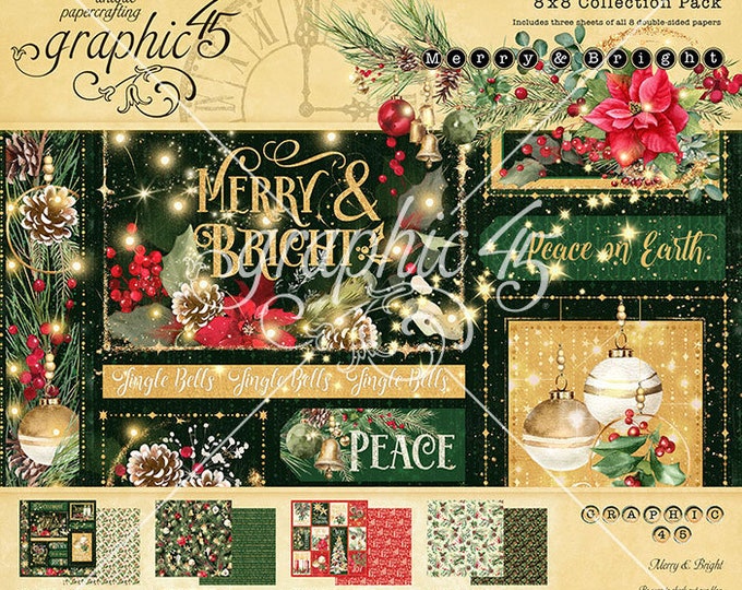 Graphic 45 Merry and Bright 8x8 Collection Pack SKU 4502913 - Etsy