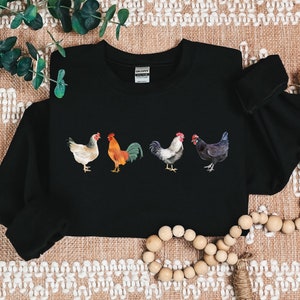 Chicken Sweatshirt, Gift for Chicken Lover, Animal Sweatshirt, Animal ...