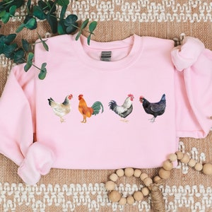 Chicken Sweatshirt, Gift for Chicken Lover, Animal Sweatshirt, Animal ...