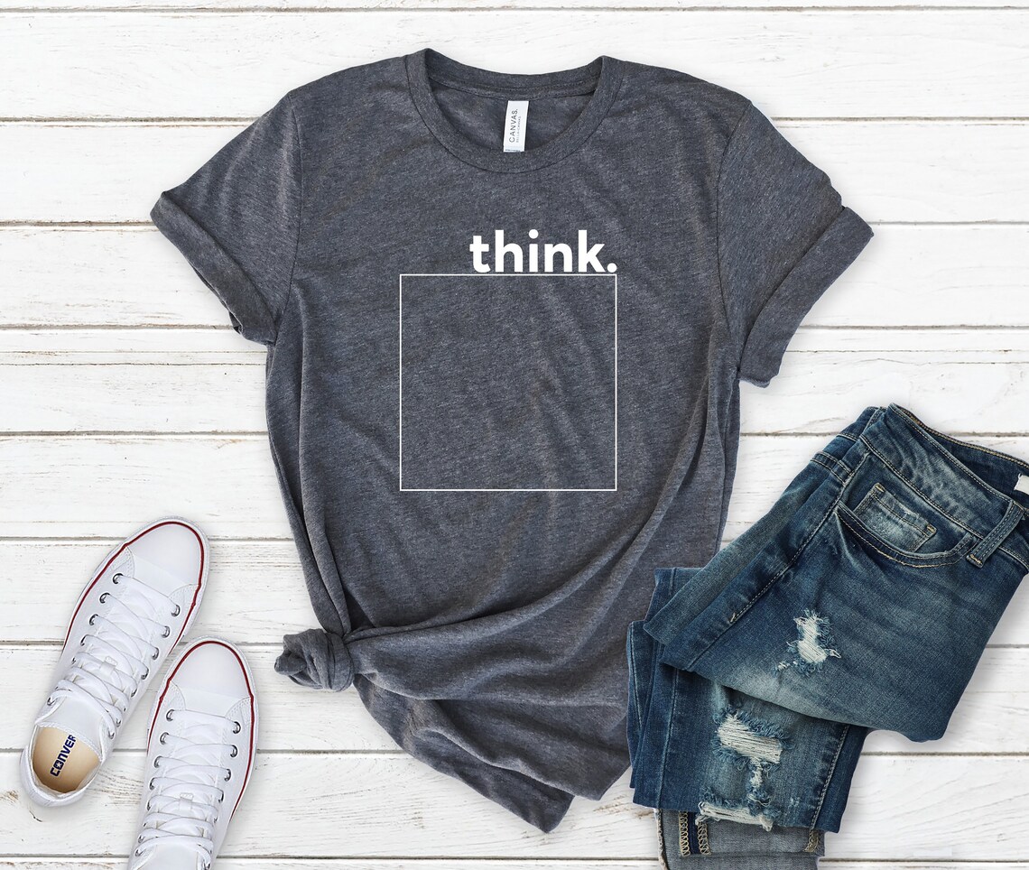 Think Outside the Box, Think Shirt, Minimalist Shirt, Gift for ...