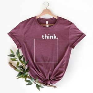 Think Outside the Box, Think Shirt, Minimalist Shirt, Gift for ...