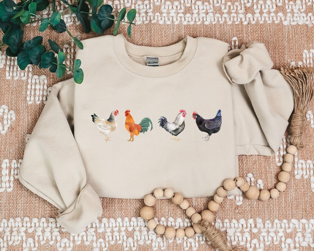 Chicken Sweatshirt, Gift for Chicken Lover, Animal Sweatshirt, Animal ...