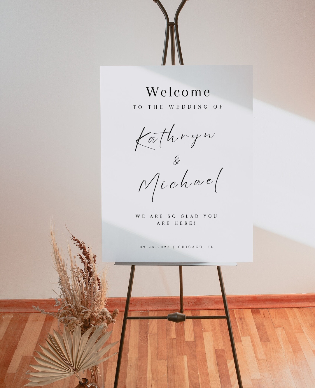 Wedding Welcome Sign | Modern Minimalist Welcome Sign | Calligraphy ...