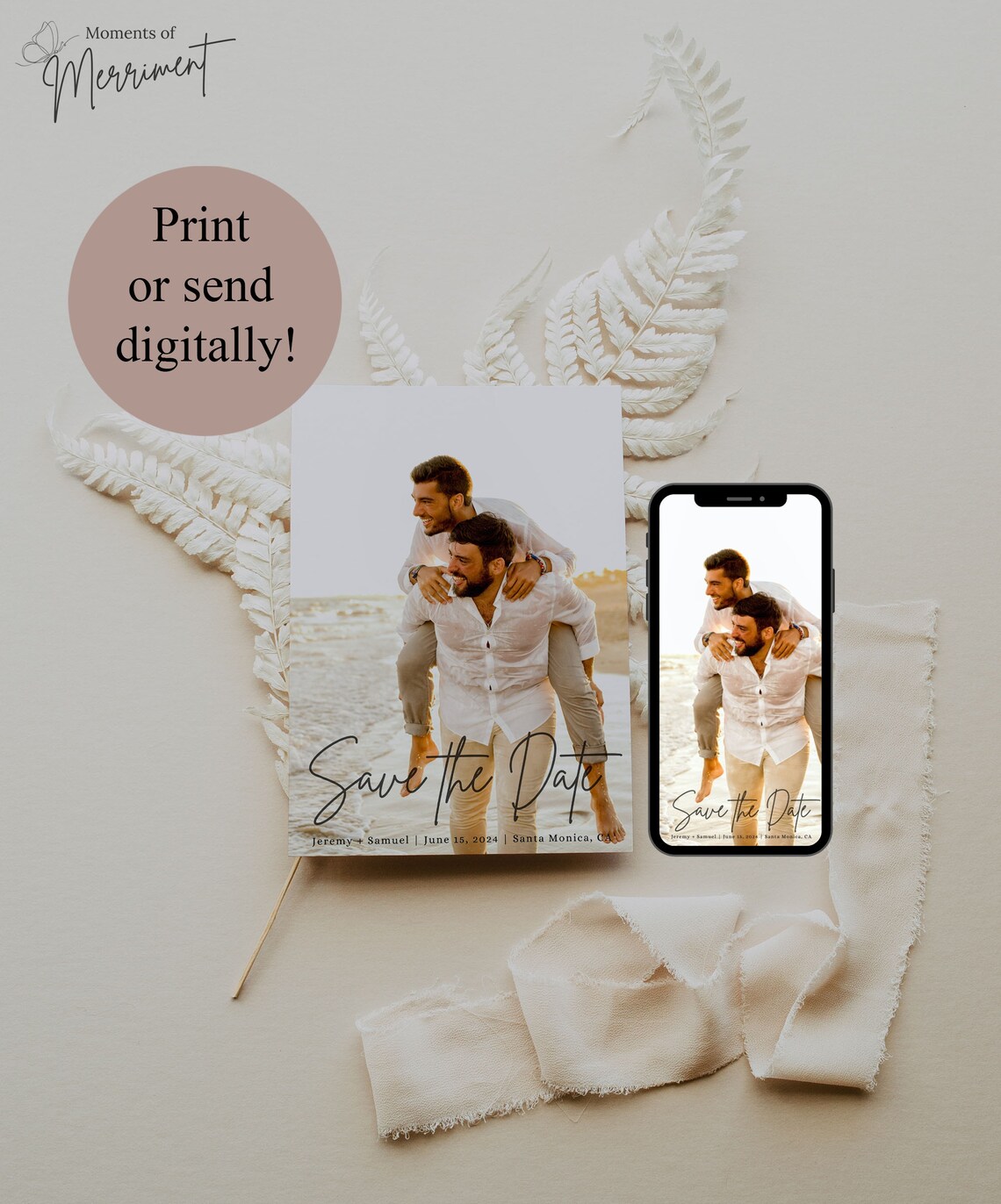 Wedding Save the Date Template Modern Save Our Date Minimalist Save the ...