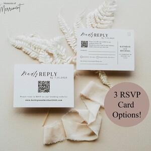 Modern Wedding Invitation Suite Canva | Simple Invitation QR Code ...