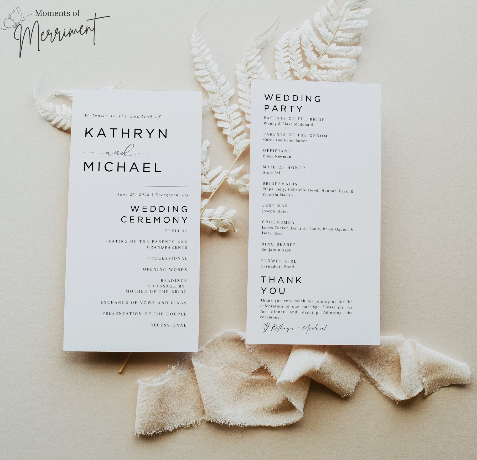 Wedding Processional Line Up Template