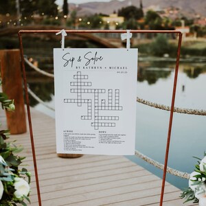 DIY Wedding Crossword | Modern Sip & Solve Crossword | Large Sip and ...