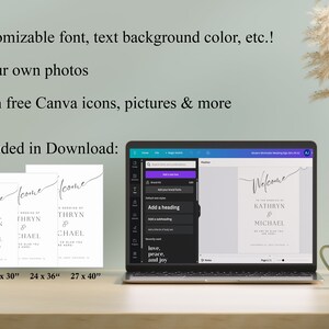 Wedding Welcome Sign | Modern Minimalist Welcome Sign | Calligraphy ...