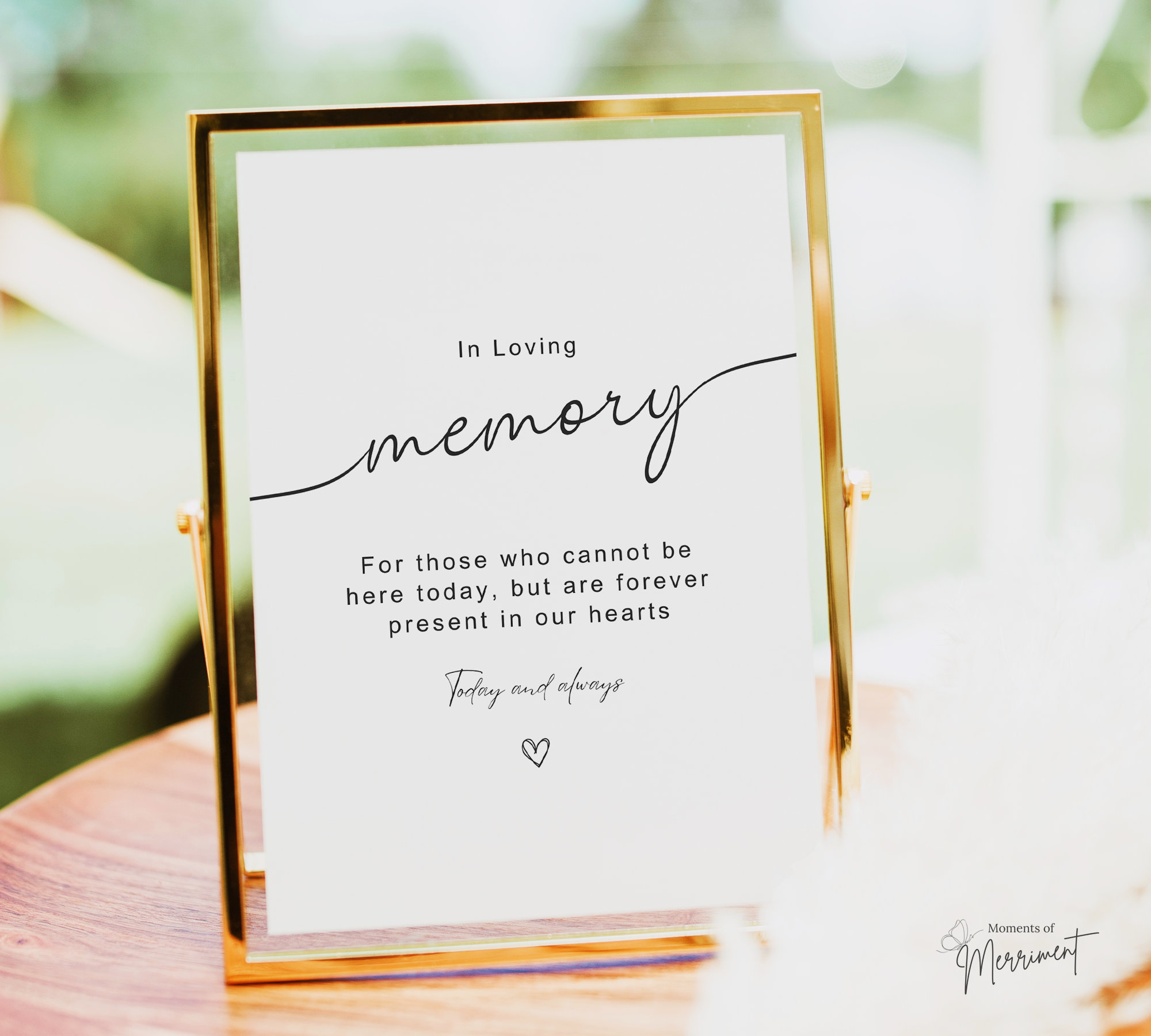 Modern Minimalist in Loving Memory Sign | DIY Wedding Memorial Sign ...